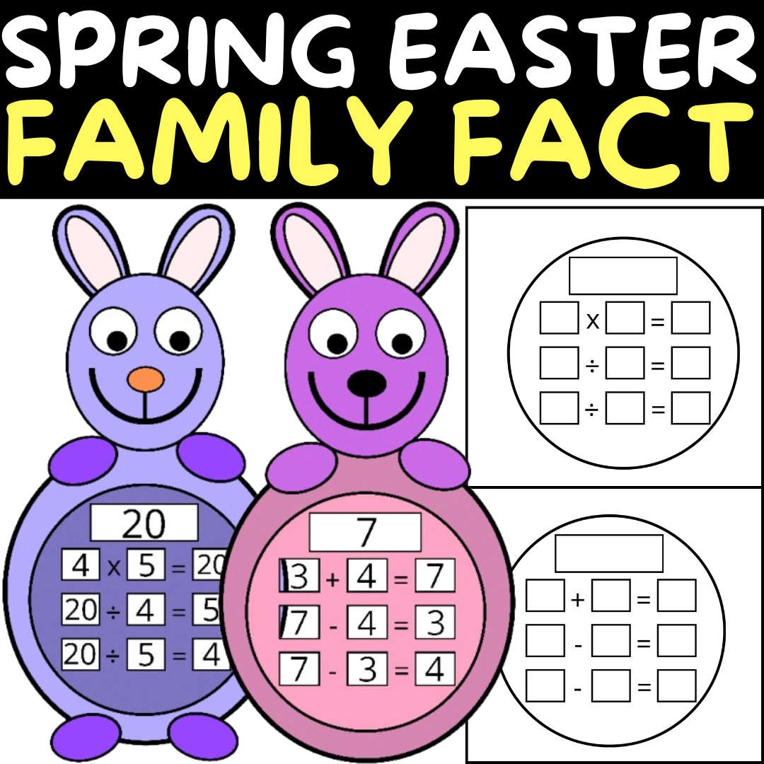 Spring Easter Math Craft Bunny Family Fact & Place Value Activity ...