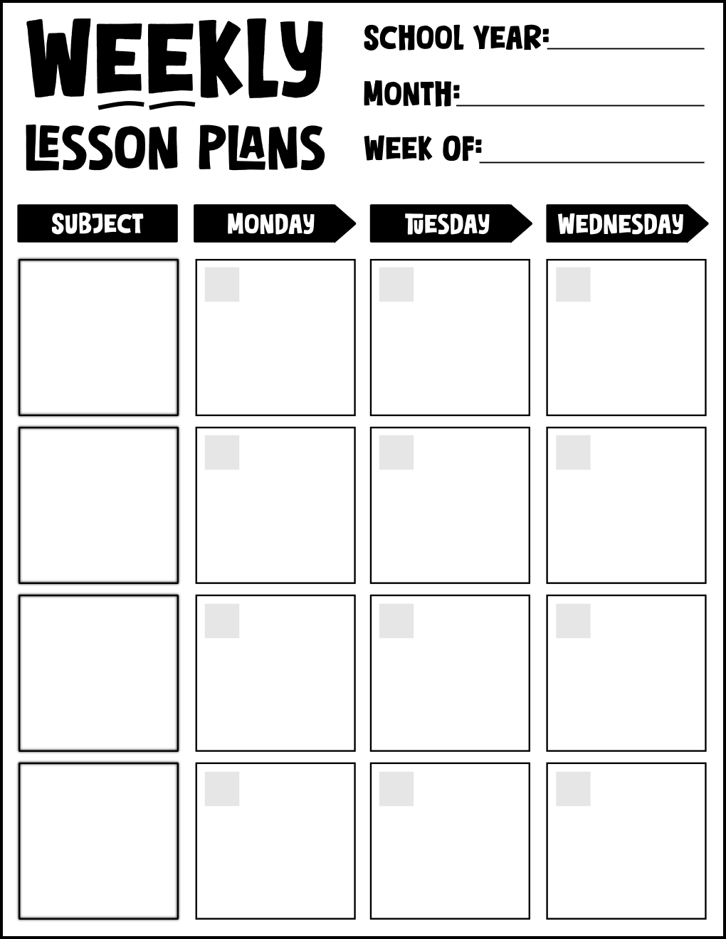 Printable Weekly Lesson Plan Template - 2-Page Editable Planner for ...