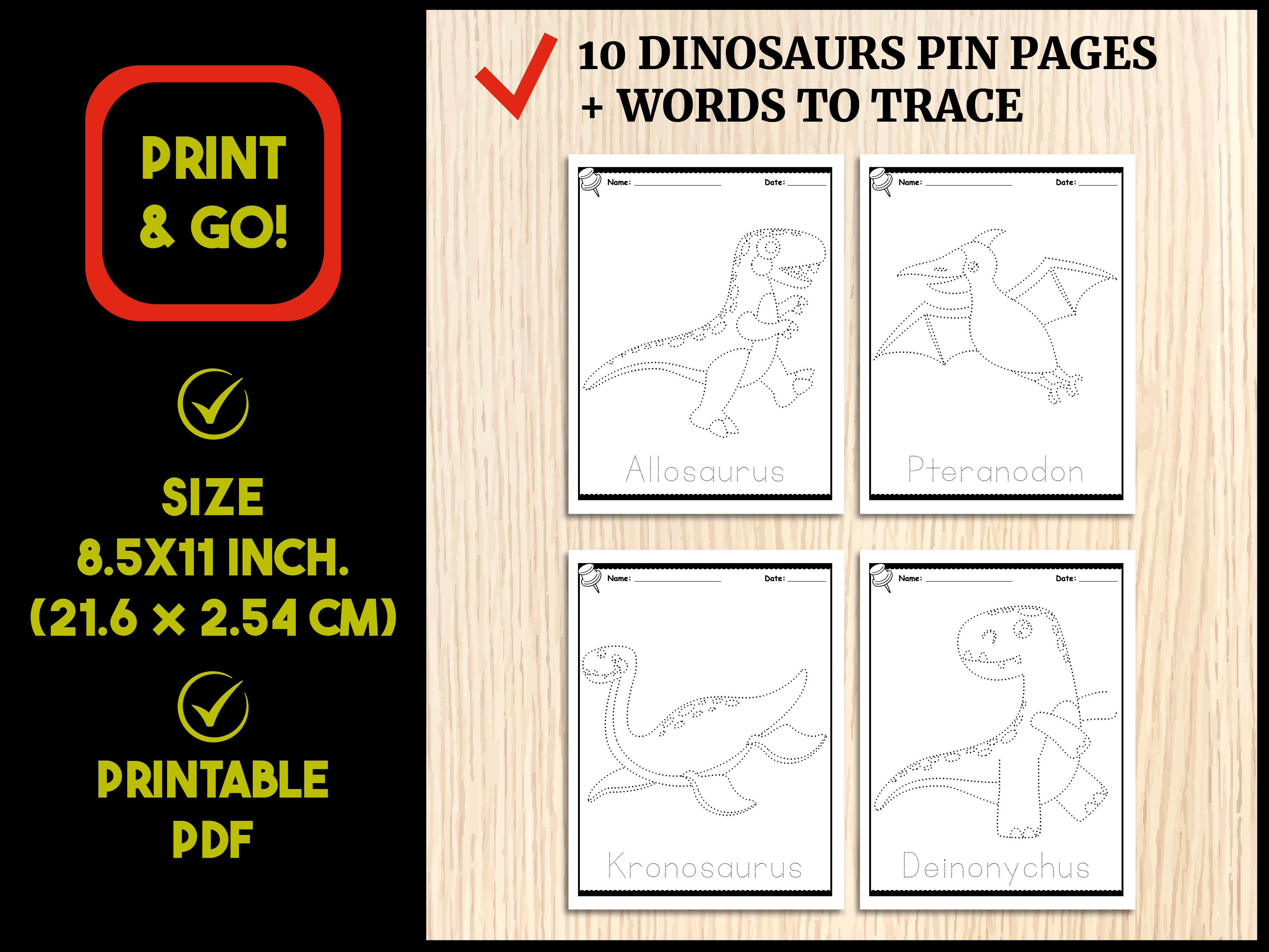 Dinosaur Push Pin Poke Art, Fine Motor Activity | Poke a Picture ...
