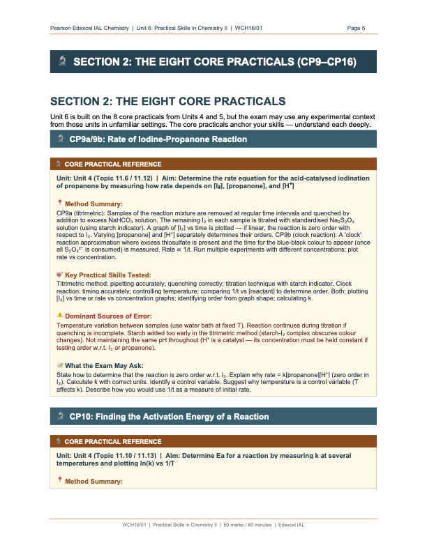 Pearson Edexcel IAL Chemistry Unit 6 Master Revision Guide | WCH16/01 ...
