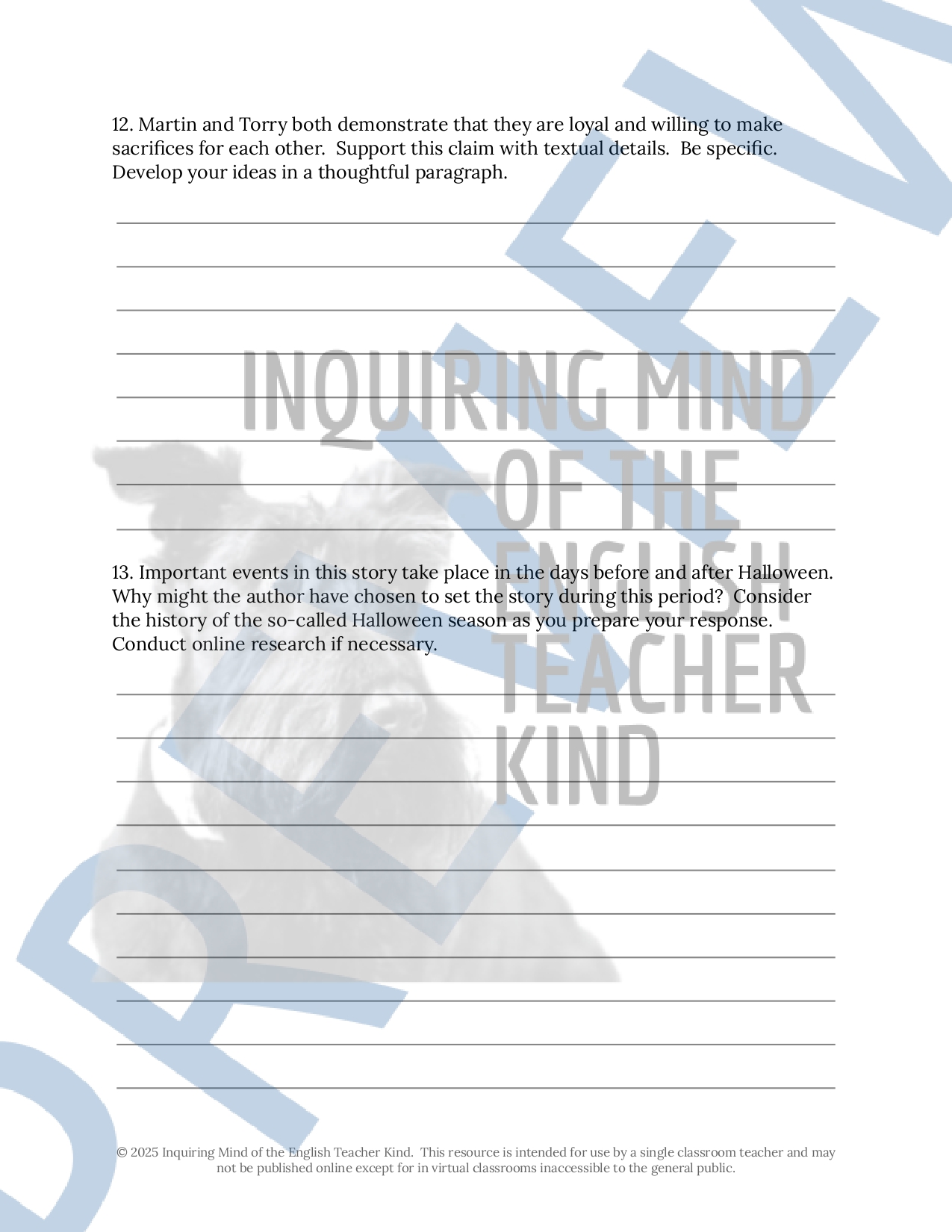"The Emissary" by Ray Bradbury Close Reading Analysis Worksheet ...