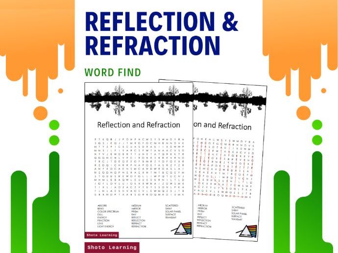 REFLECTION AND REFRACTION SCIENCE ACTIVITY WORD FIND CROSSWORD SOLVER reflection-and-refraction-science-activity-word-find-crossword-solver