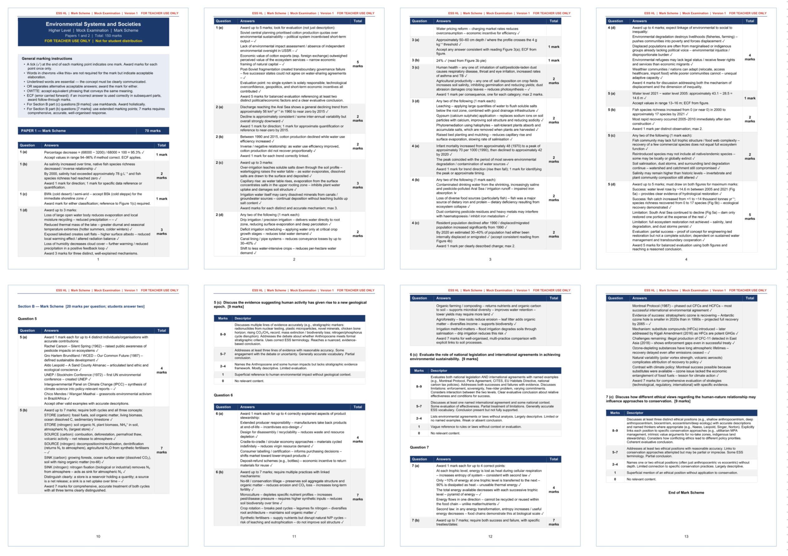 IB DP ESS 2026 - Practice Mock Exams: 3 Versions - 6 Papers | Teaching ...