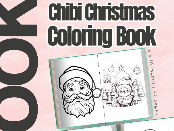 Chibi Christmas Coloring Pages Vol.7 / Sheets of Chibi Christmas ...