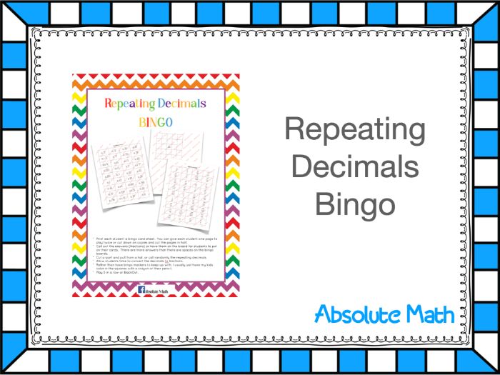 Repeating Decimals Bingo | Teaching Resources