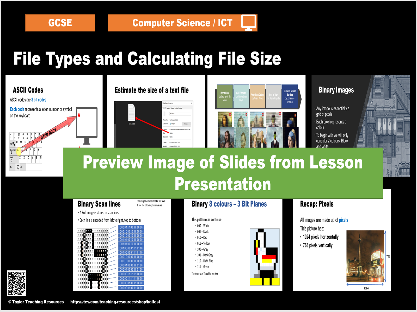 Binary - Calculating File Sizes - Text and Pictures - Computer Science ...