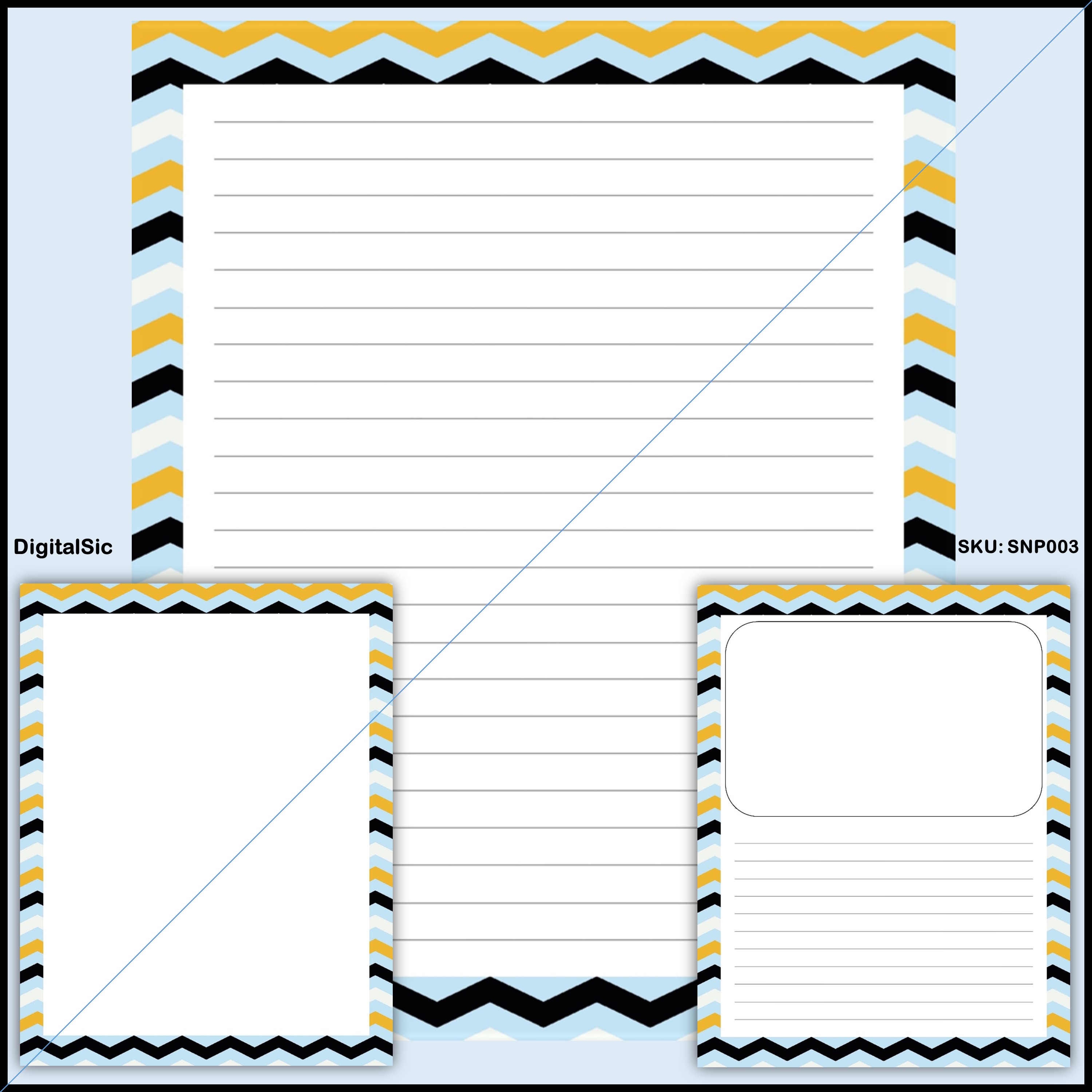 Decorative Page Border & Frame, Blank & Lined Writing Paper, Picture ...