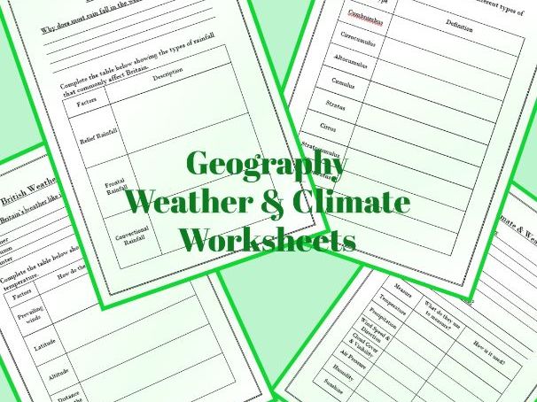 Geography Weather and Climate Worksheets | Teaching Resources