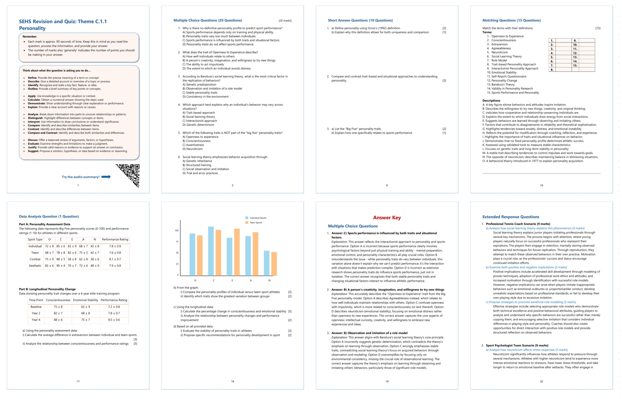 IB DP SEHS: C1.1 Personality – Quiz & Revision Worksheets 2026 ...