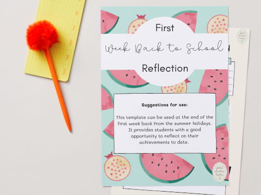 First Week Back to School Reflection Activity | Teaching Resources