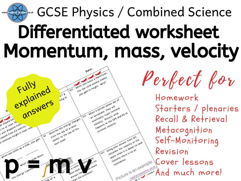 Momentum Mass Velocity P mv GCSE Combined Science physics Momentum Mass Velocity P mv GCSE Combined Science physics