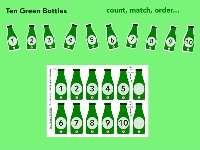 Ten Green Bottles Count and order to 10 | Teaching Resources