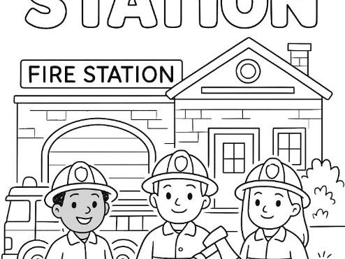 Fire Safety/ Fire Station Colouring Sheet | Teaching Resources