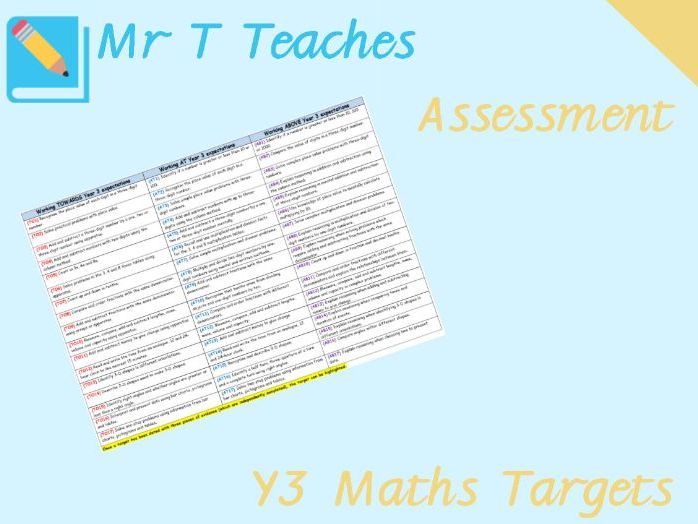Year 3 Maths Targets Assessment Teaching Resources