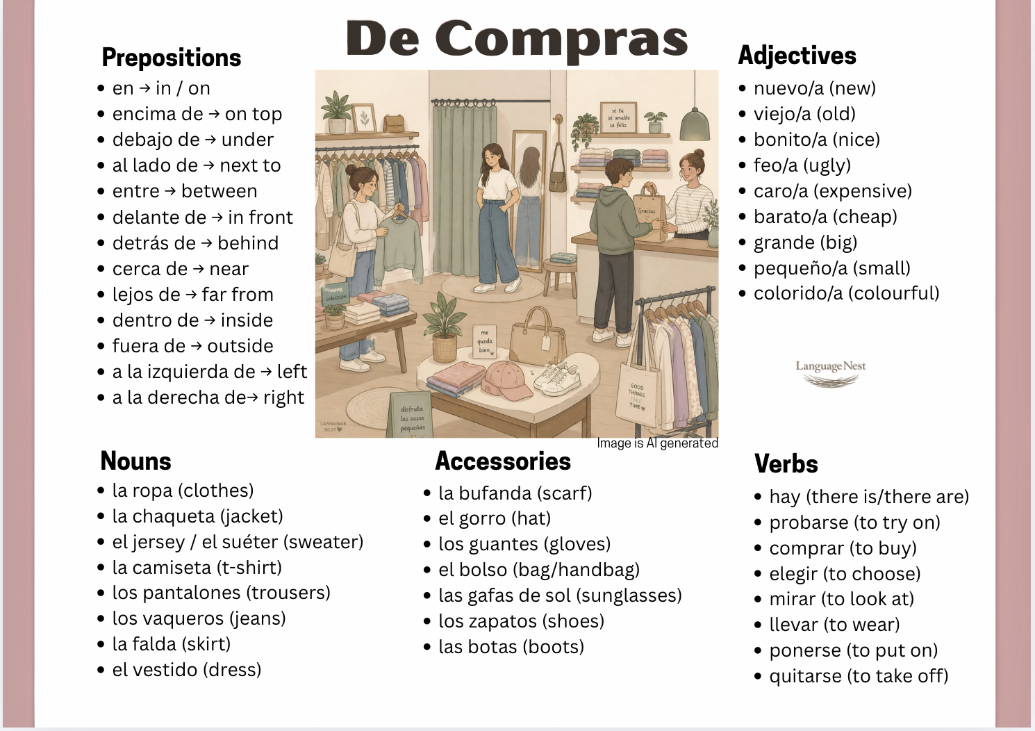 Spanish De Compras Picture Cards & Vocabulary Activities | Spanish ...