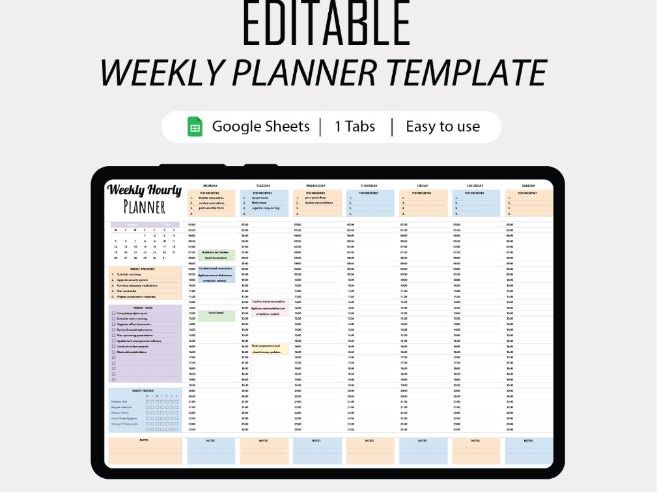 weekly editable,google sheets teacher planner,calendar populate ...