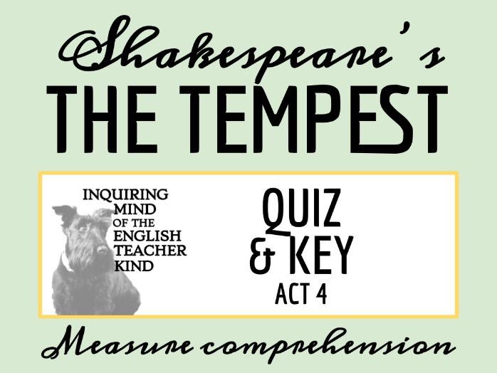 The Tempest Quiz & Key Bundle | Teaching Resources