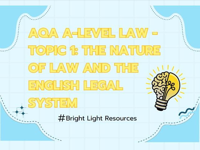 AQA A-Level Law Prefilled Guided Lesson Plan - Topic 1 | Teaching Resources