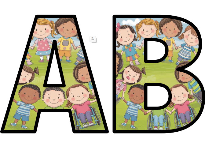 All Are Welcome Here TEAM Lettering Set Display Title Letters Numbers ...