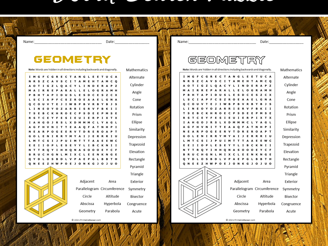 Geometry Word Search Puzzle | Teaching Resources