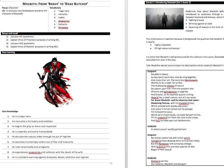 Macbeth Revision Workbook - by character and theme | Teaching Resources