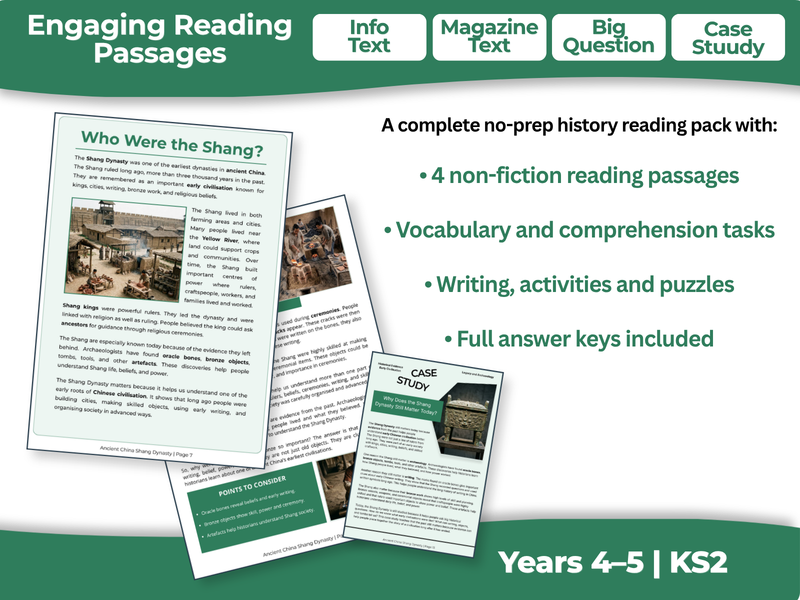 Ancient China Shang Dynasty KS2 Reading Comprehension | History ...