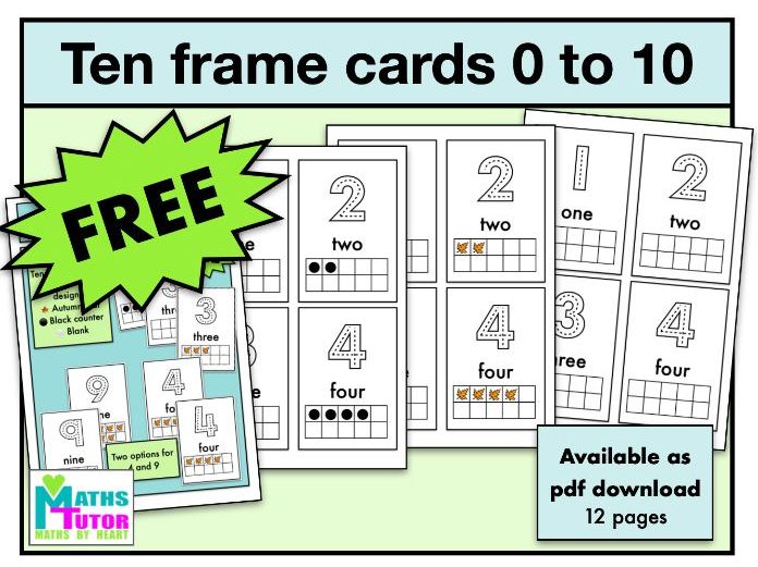 Ten Frame Display Cards 0 to 10 FREE | Teaching Resources