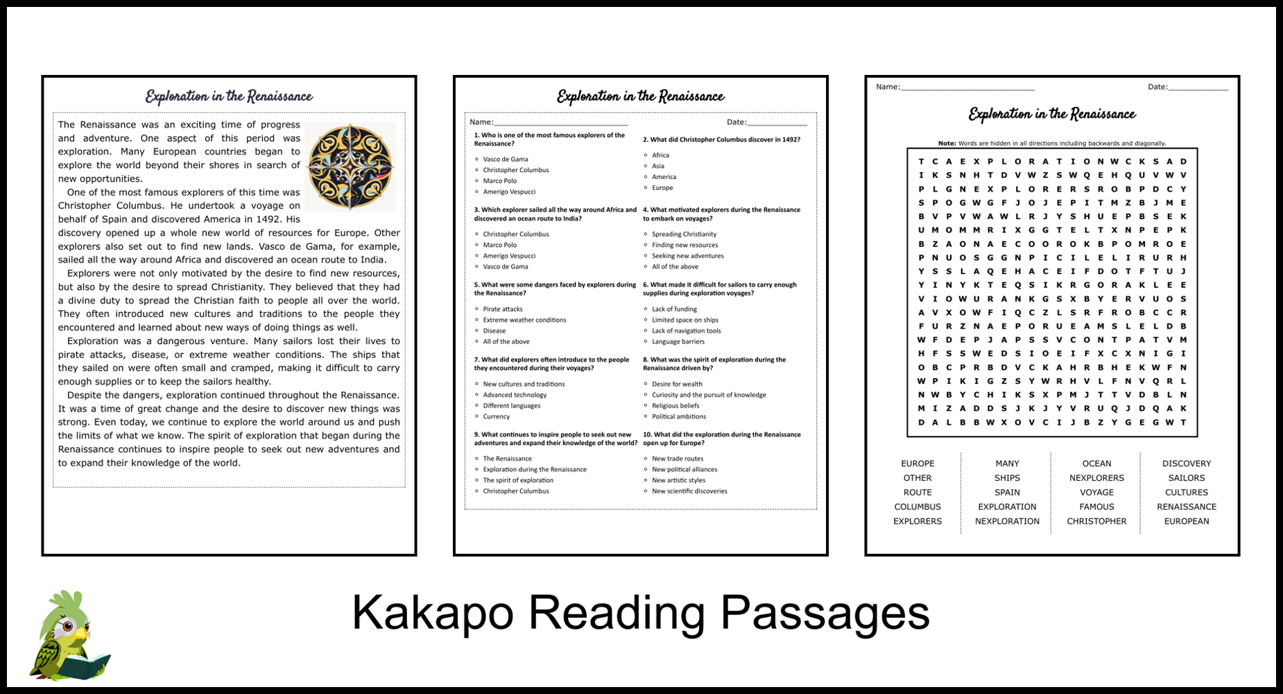 Exploration in the Renaissance Reading Comprehension and Word Search ...