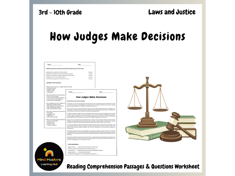 How Judges Make Decisions Reading Comprehension Passages & Questions ...