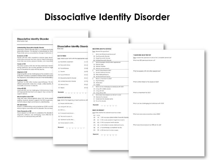 Dissociative Identity Disorder | Teaching Resources