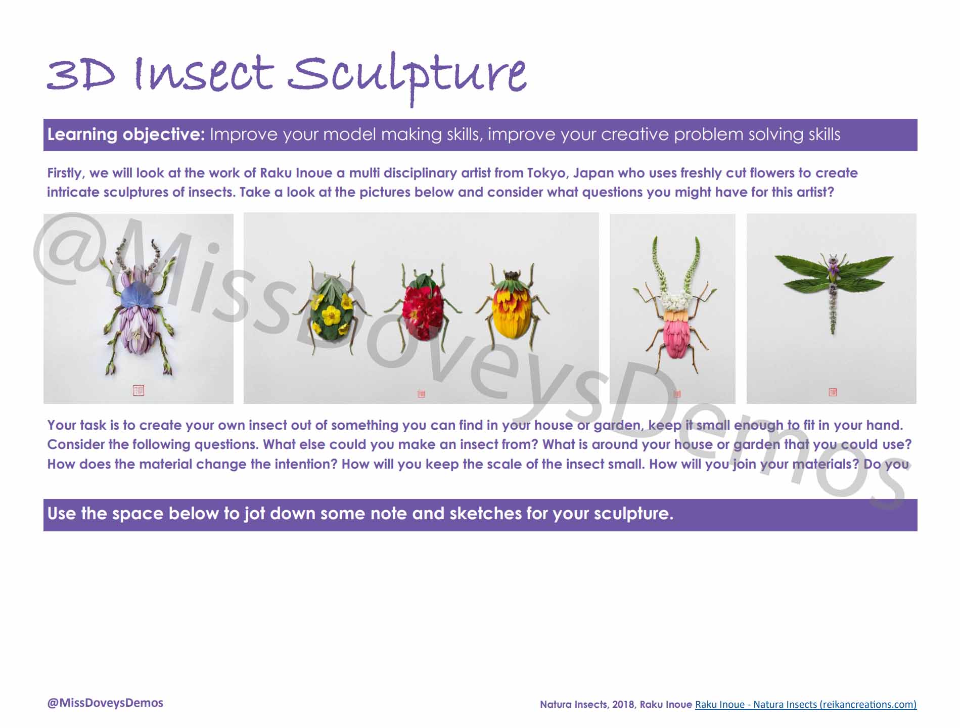 Insects and butterfly drawing, printing and photography SOL/SOW ...