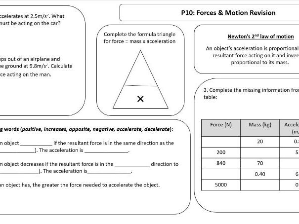 Forces & Motion (AQA 9-1 Combined Science Foundation) | Teaching Resources