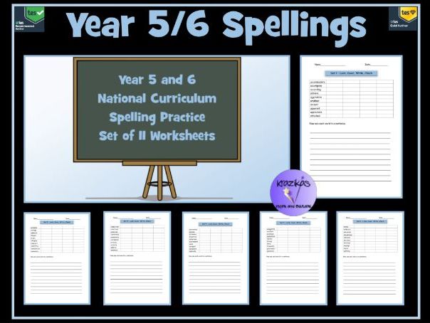 Spellings: Year 5 /6 Spelling Practice Worksheets | Teaching Resources