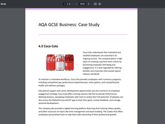 AQA GCSE Unit 4 Business: Case Study Activity | Teaching Resources