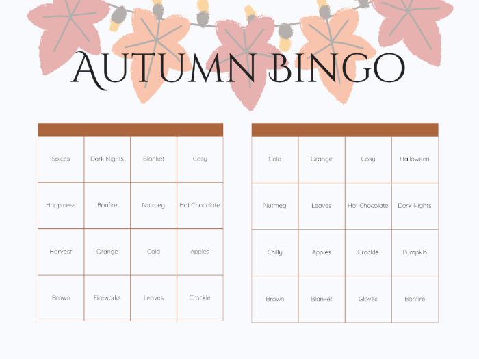 Pack of 33 Autumn Bingo Cards and Words | Teaching Resources