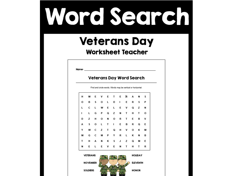 Veterans Day Word Search Teaching Resources Veterans Day Word Search Teaching Resources