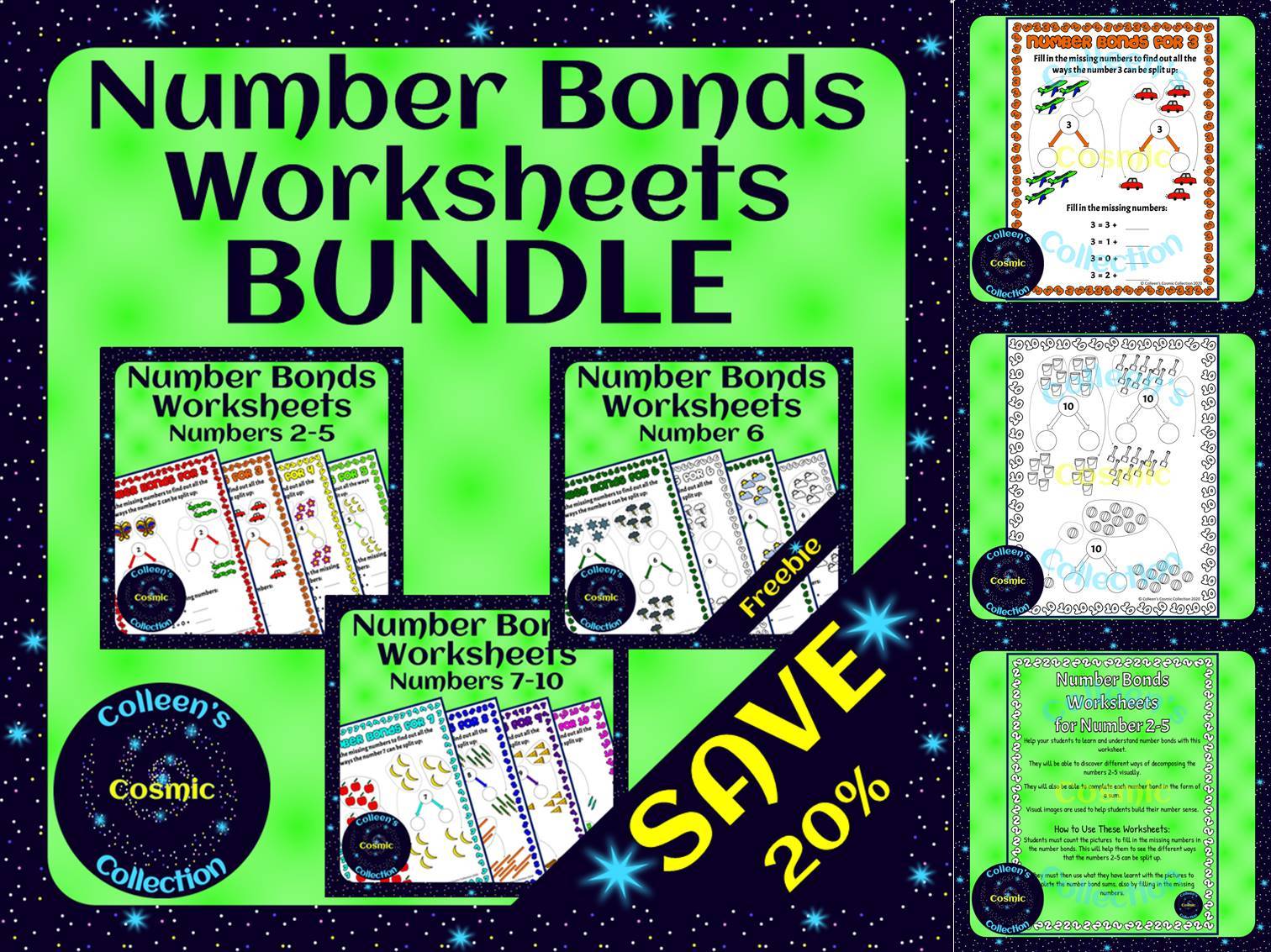 Number Bonds Worksheets BUNDLE – Save 20% | Teaching Resources