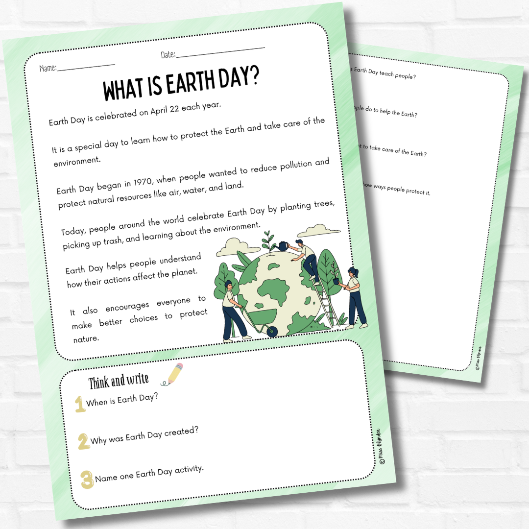 Earth Day Science Differentiated Reading Comprehension | Informational ...