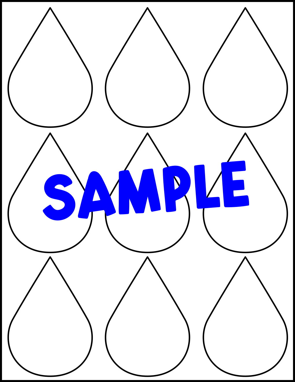 Rain Drop Template - Printable - | Teaching Resources