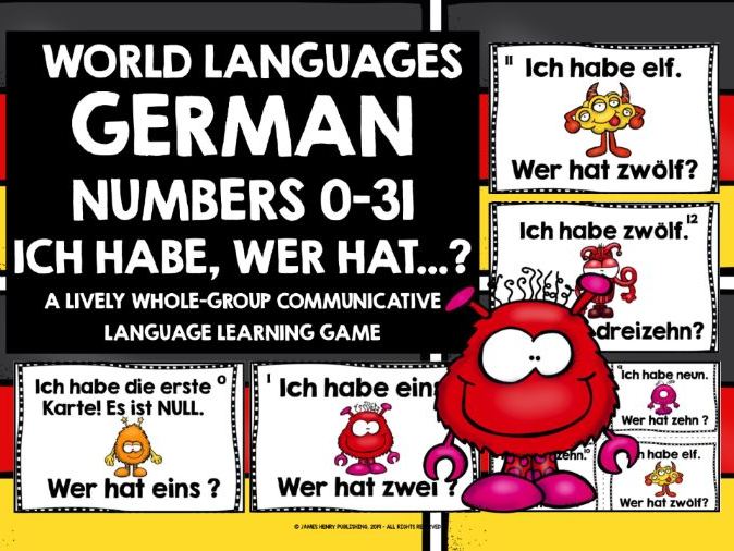 GERMAN NUMBERS 0-31 I HAVE WHO HAS | Teaching Resources