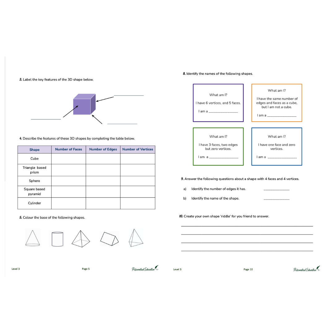 Year 3 Shape Booklet Teaching Resources