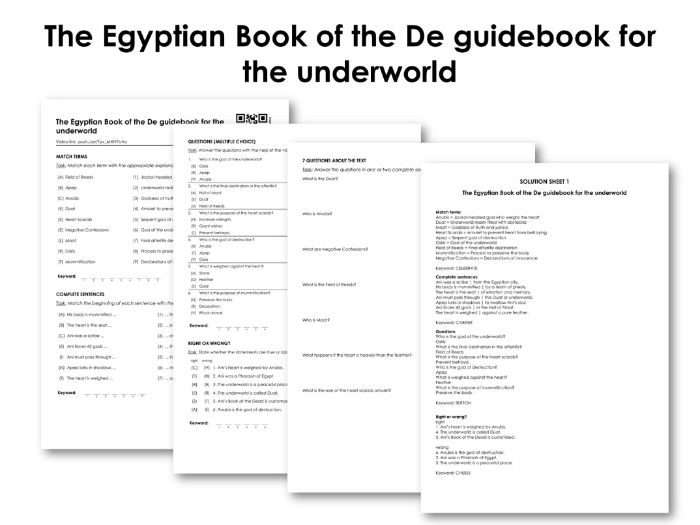 The Egyptian Book of the De guidebook for the underworld | Teaching ...