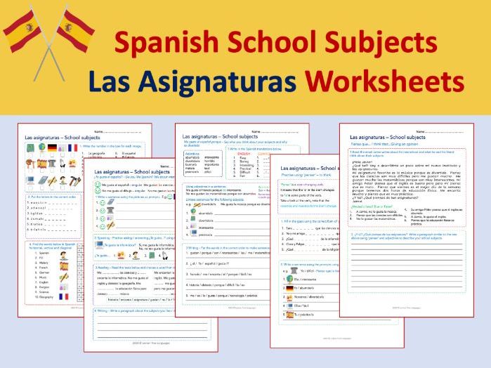 Spanish School Subjects - Las Asignaturas | Teaching Resources