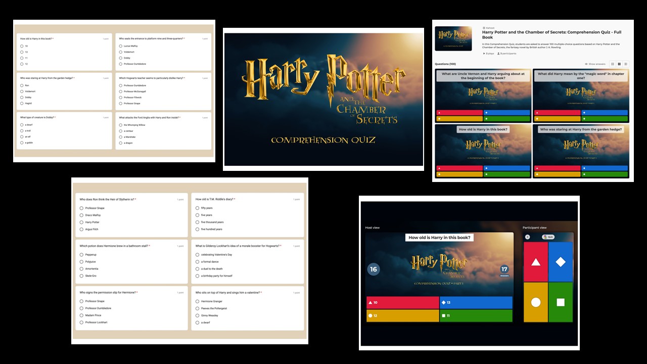 Comprehension Quiz for Harry Potter & the Chamber of Secrets - Literary ...