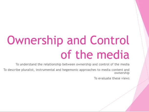 AQA Sociology Media: Ownership and Control A Level | Teaching Resources