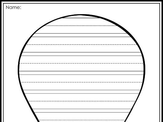 Hot Air Balloon Writing Paper Blank Lined and Dotted Handwriting Lines ...