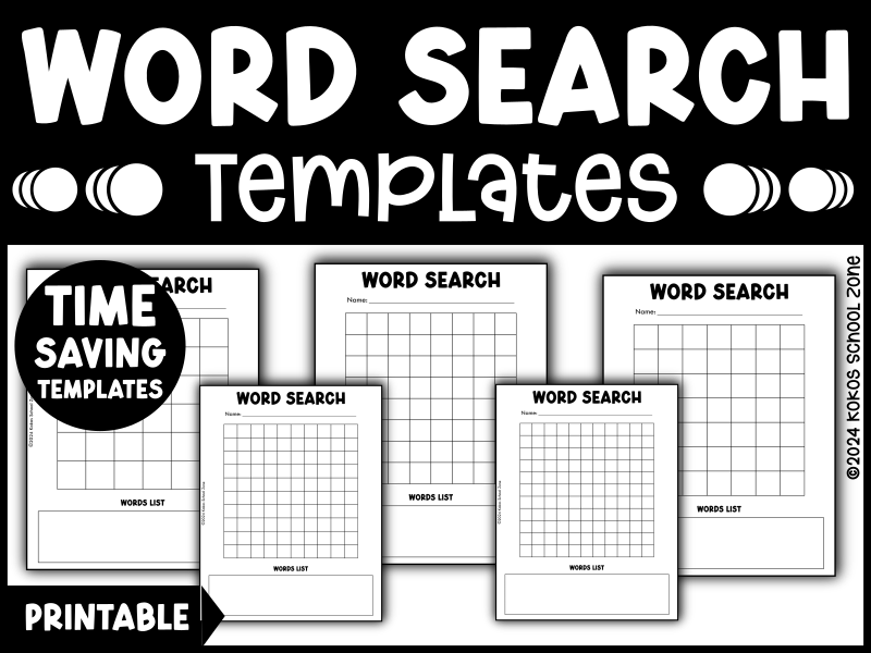 Blank Word Search Templates - Printable | Teaching Resources