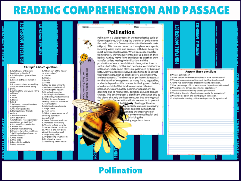 Engaging Reading Passage and Questions on Pollination for Learning ...