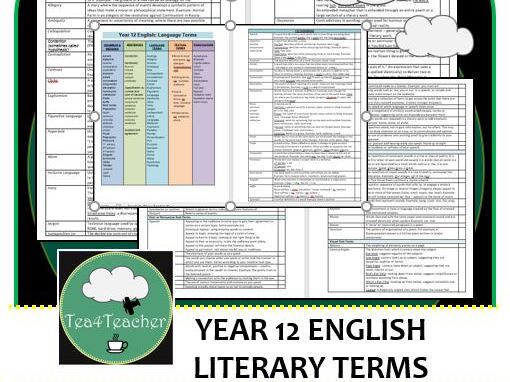 Language Terms for Secondary English BUNDLE - Y10, Y11, Y12, Y13 ...