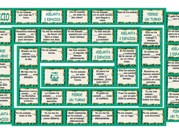 Present Perfect Continuous Tense Spanish 4 Worksheet-2 Game-1 Exam ...